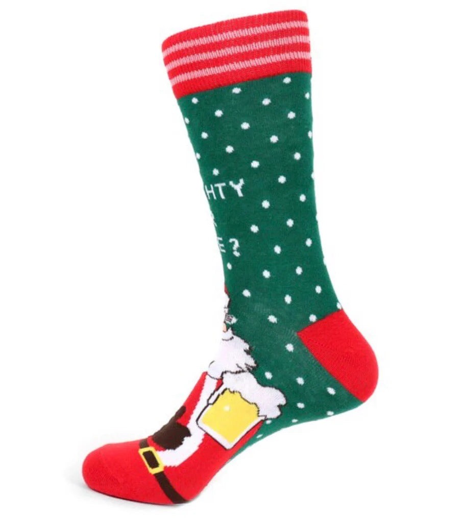 Men's Christmas Santa Clause Naughty or Nice| ToeHugger.com