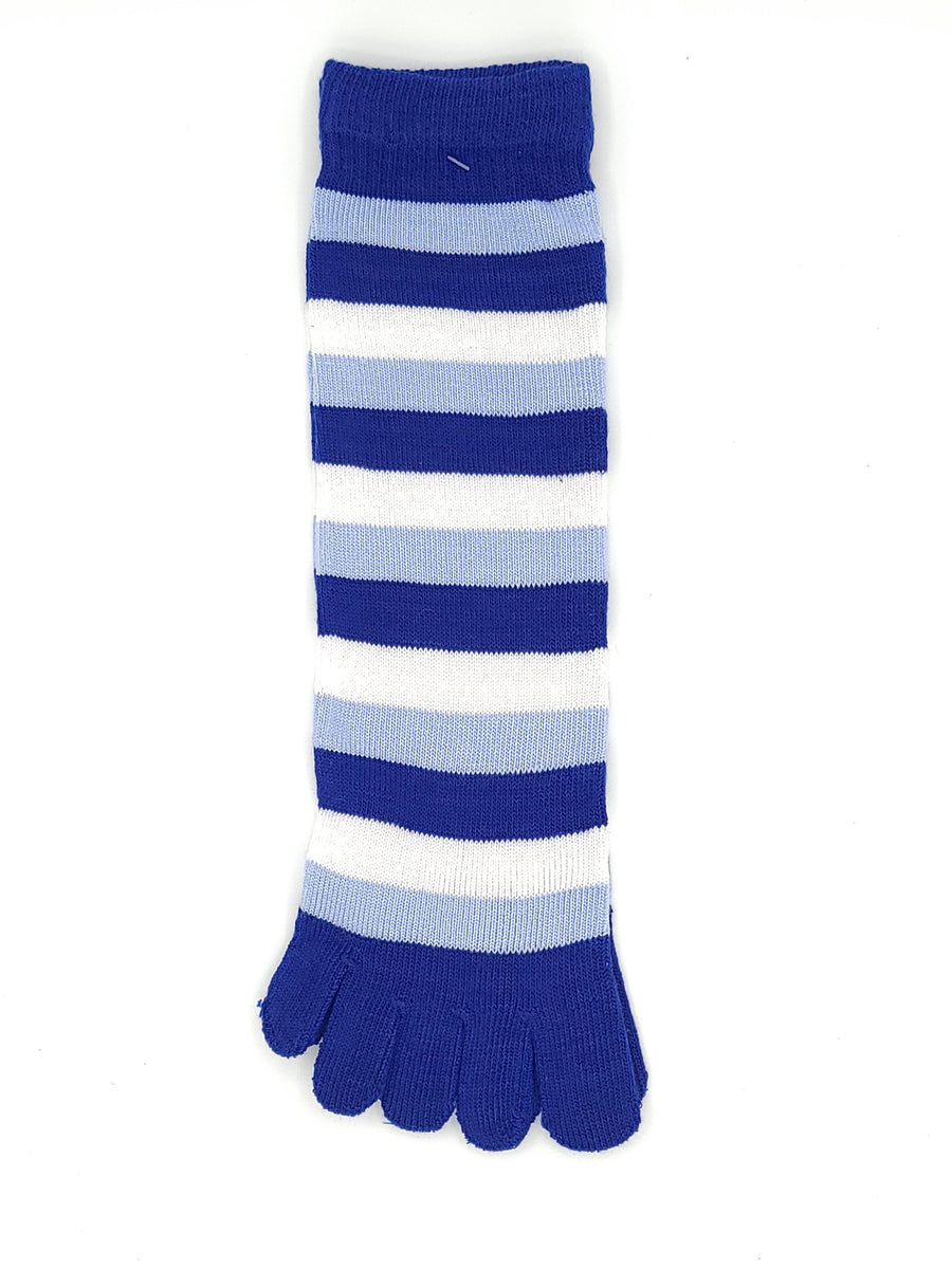 Cool Multi Blue and White Stripe Toe Socks | ToeHugger| ToeHugger.com